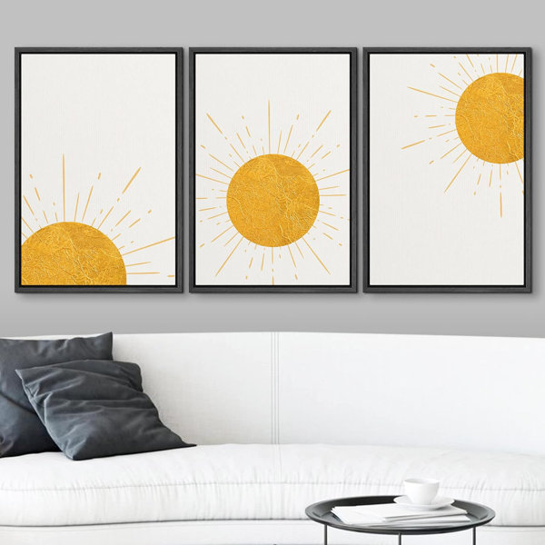 IDEA4WALL Shining Yellow Rising Sun Phases Nature Wilderness On Canvas ...