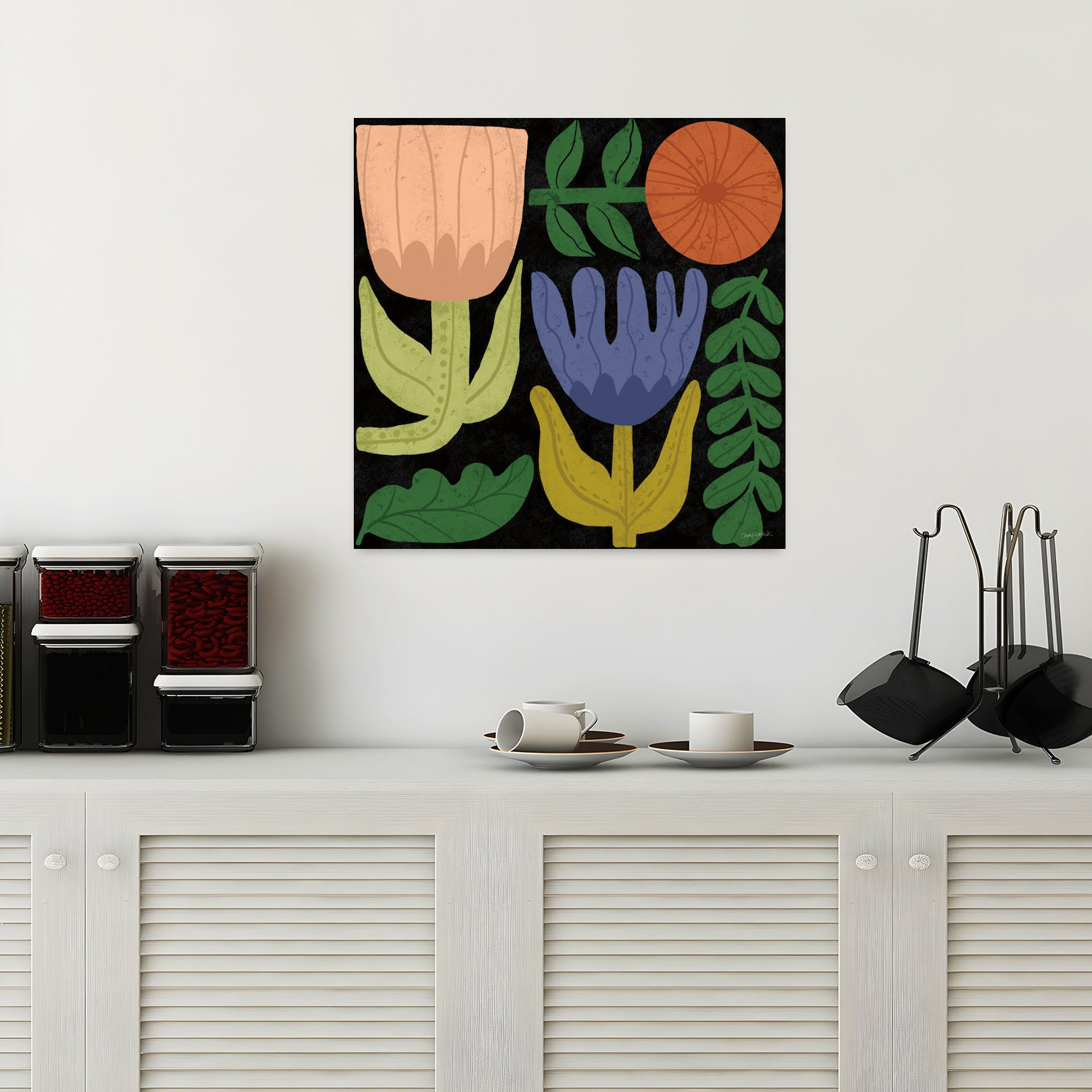 Corrigan Studio® Flower Toss IV Modern Abstract Contemporary Flower ...
