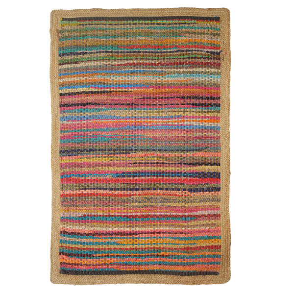 Dakota Fields Handmade Multicolor Striped Reversible Woven Area Rug ...
