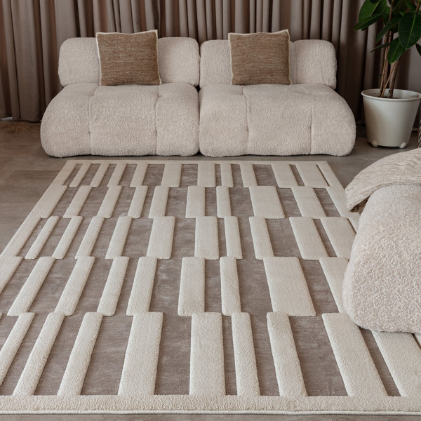 Ebern Designs Lovenia Geometric Beige/Natural Area Rug | Wayfair.co.uk