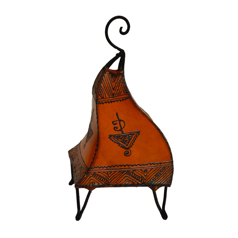 Dakota Fields Handmade Moroccan Leather Table Lamp with Henna Design ...
