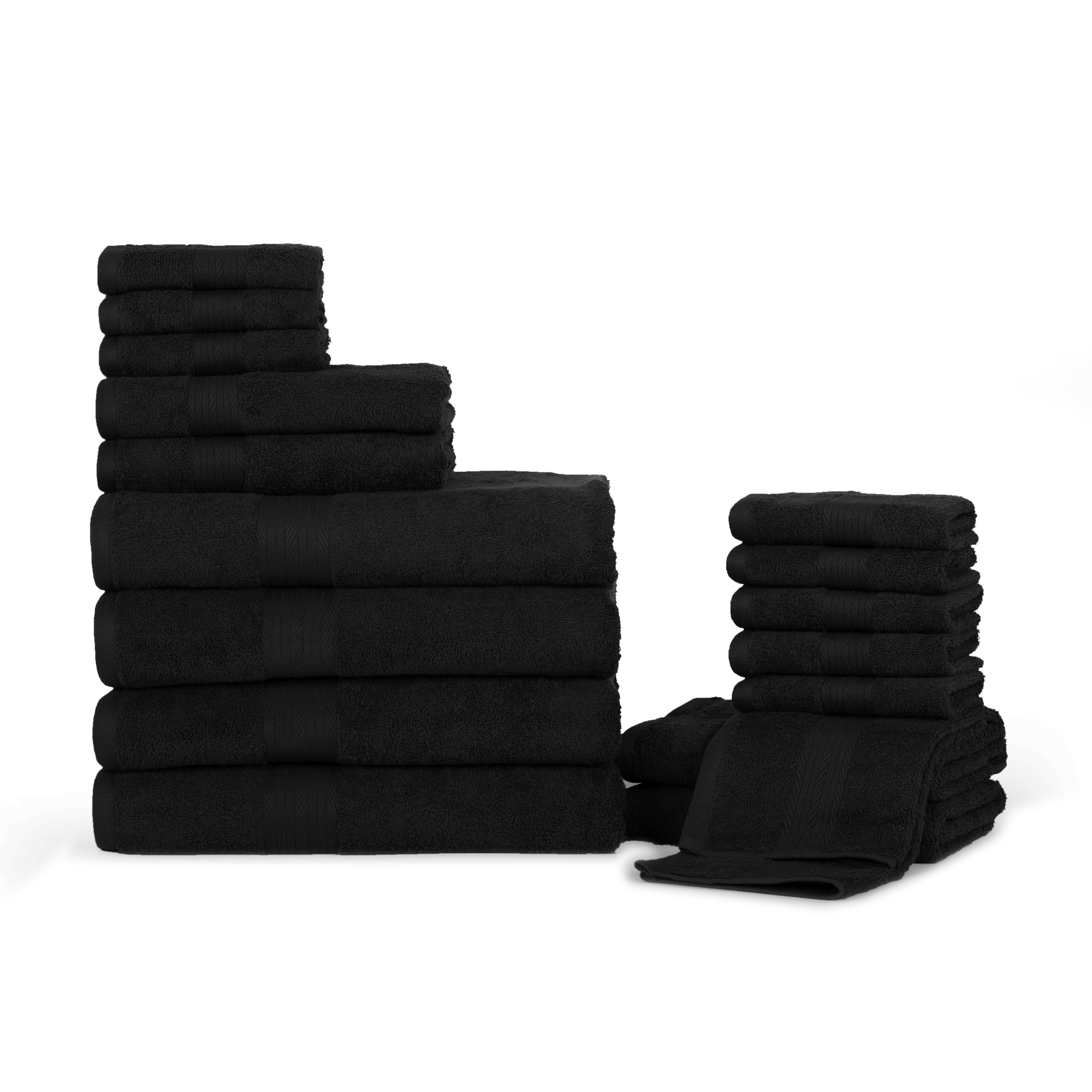 Ample Decor 100% Cotton Bathroom Towel Set of 18 Ultra Quick Drying ...