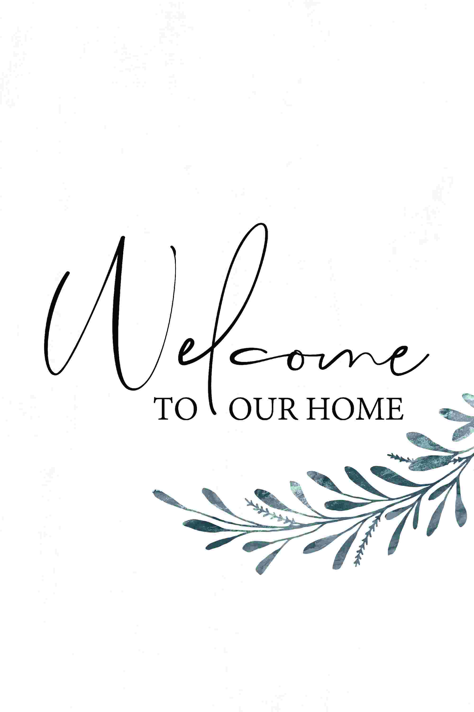 Trinx Welcome to Our Home Leafy Stem - Wrapped Canvas Textual Art | Wayfair