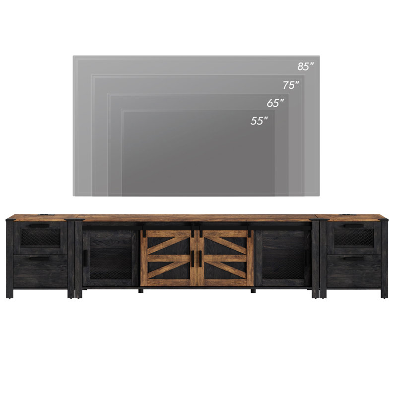 August Grove® TV Stand Set With Charging Station And Drawers,85 Inch ...