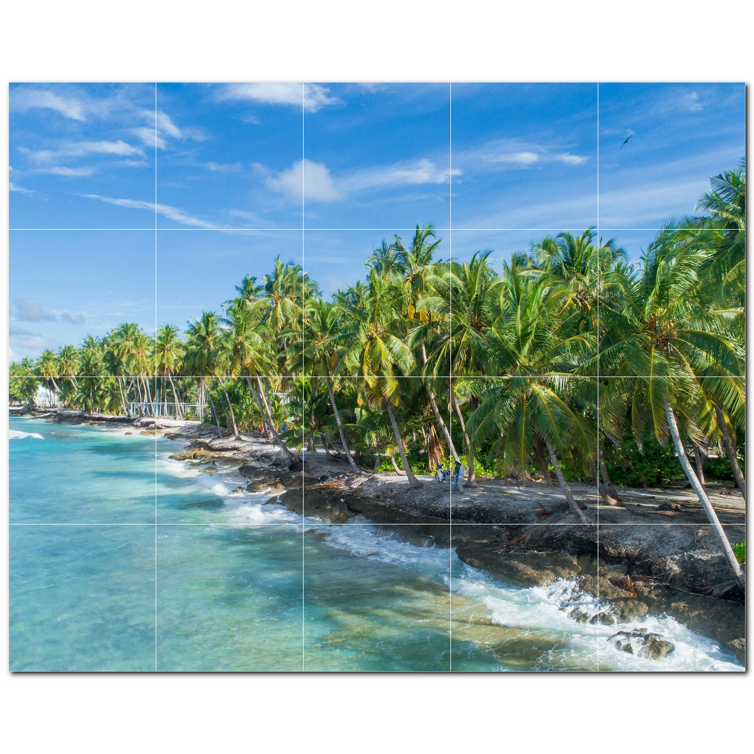Picture-Tiles.com 21.25" x 17" Ceramic Beach Photo Decorative Mural ...