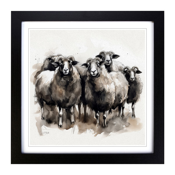 Marlow Home Co. Sheep Ink Wash No.2 - Single Picture Frame Print on ...