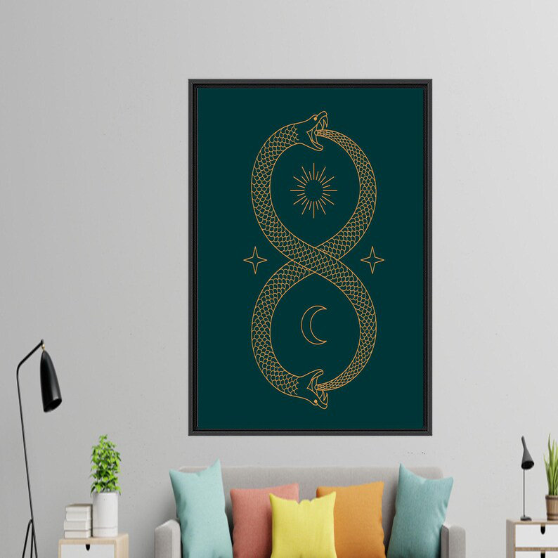 Lark Manor Large Twin Flame 3D Infinity Ouroboros Modern Printed Wall ...