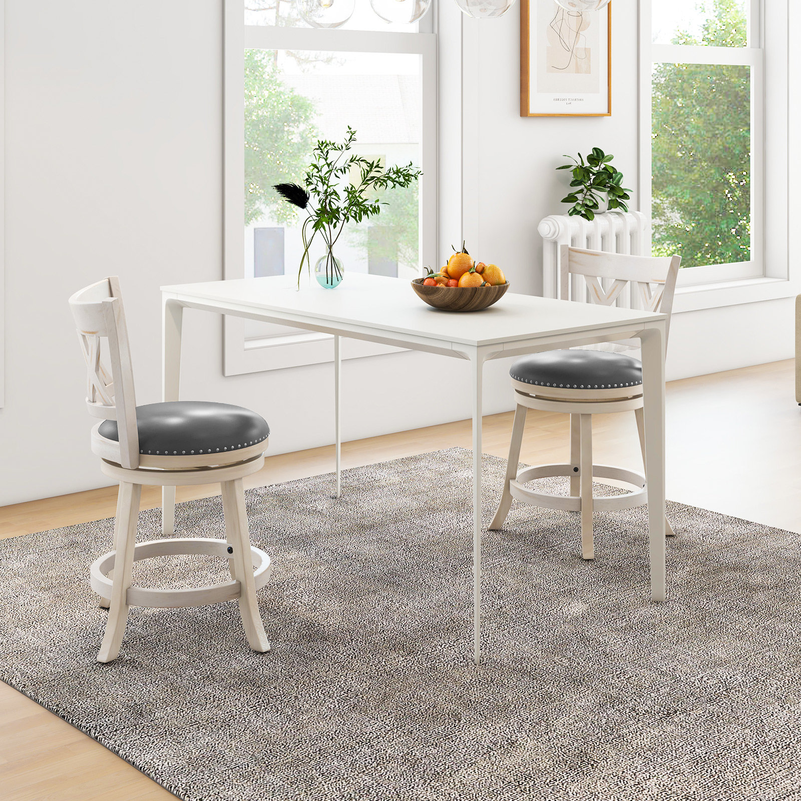 August Grove® Bakarne Swivel 25.5'' Counter Stool | Wayfair
