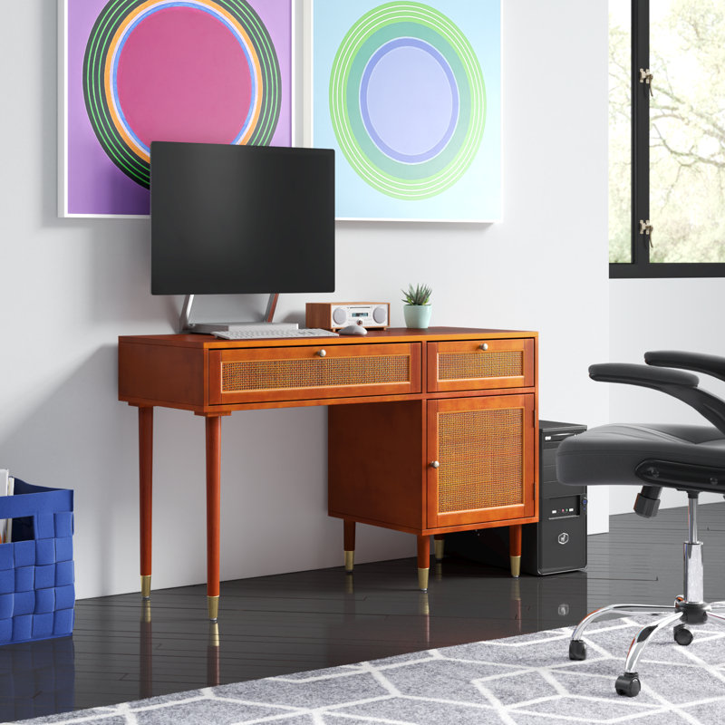 The Twillery Co.® Koehl Rattan Desk & Reviews | Wayfair