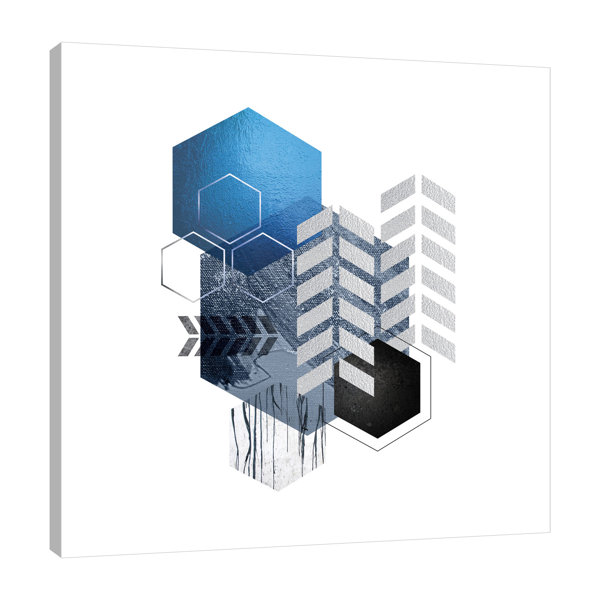 JaxsonRea Urban Epiphany Geo Blue 1 On Canvas by Urban Epiphany Print ...