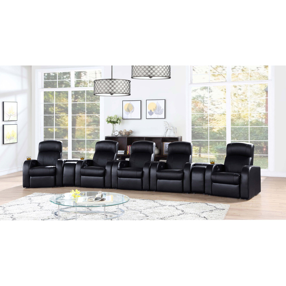 Hokku Designs Franky Cyrus Black 7-Piece Seater Home Theatre Set ...