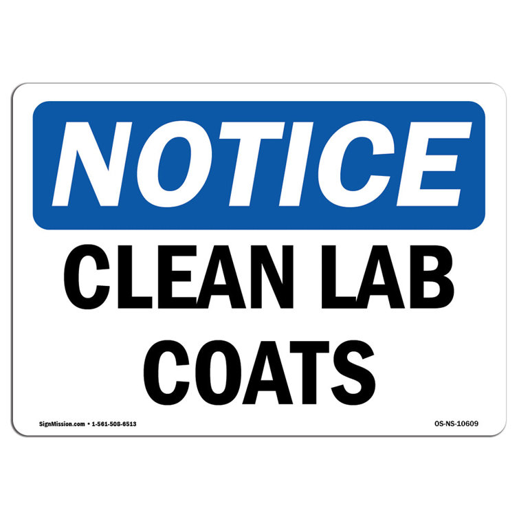 SignMission Clean Lab Coats Sign | Wayfair