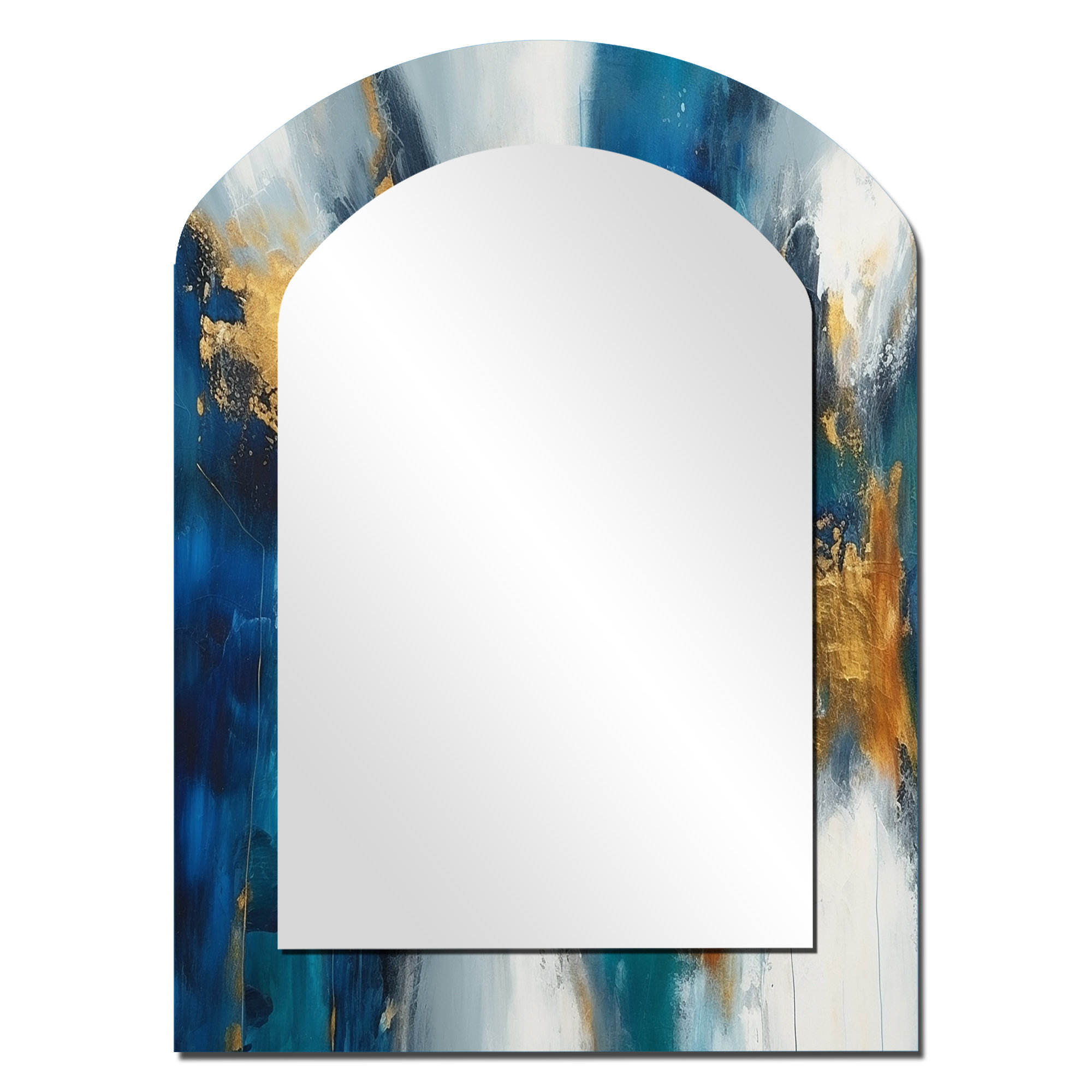 Mercer41 Deep Knowing Abstract In Royal Blue And Gold IV - Gold Modern ...