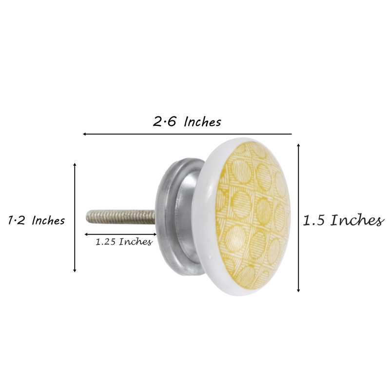 Mascot Hardware Circle Checkered 1-3/5 in. Yellow Cabinet Knob | Wayfair