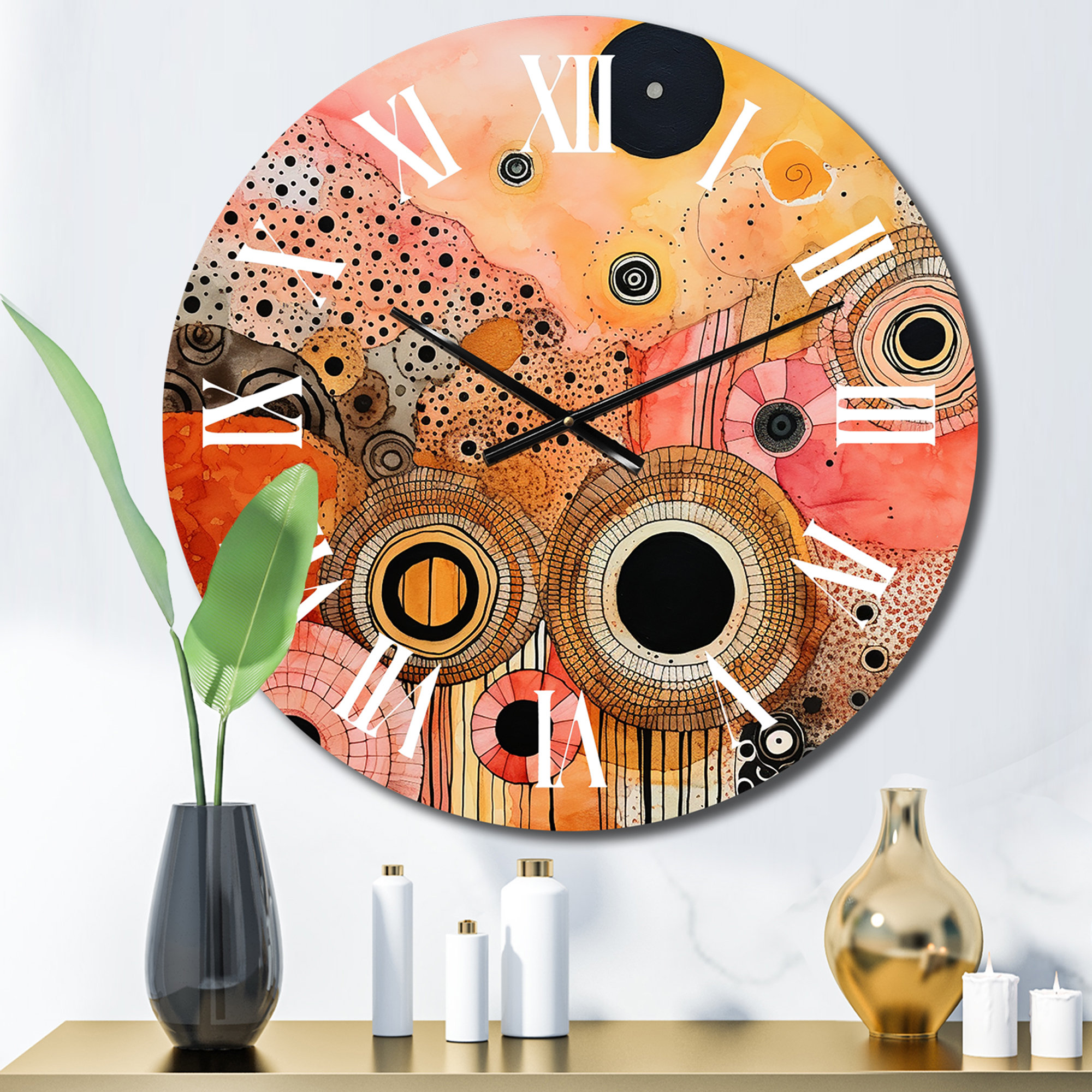 Design Art Golden Hue Horizons Vintage Pink Gold III - Modern Geometric ...