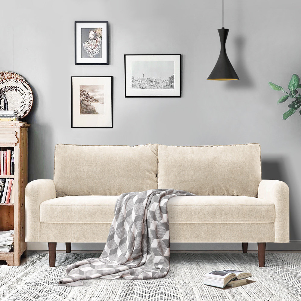 Ebern Designs Alliviah 71.6" Velvet sofa Round Arm Sofas & Reviews ...