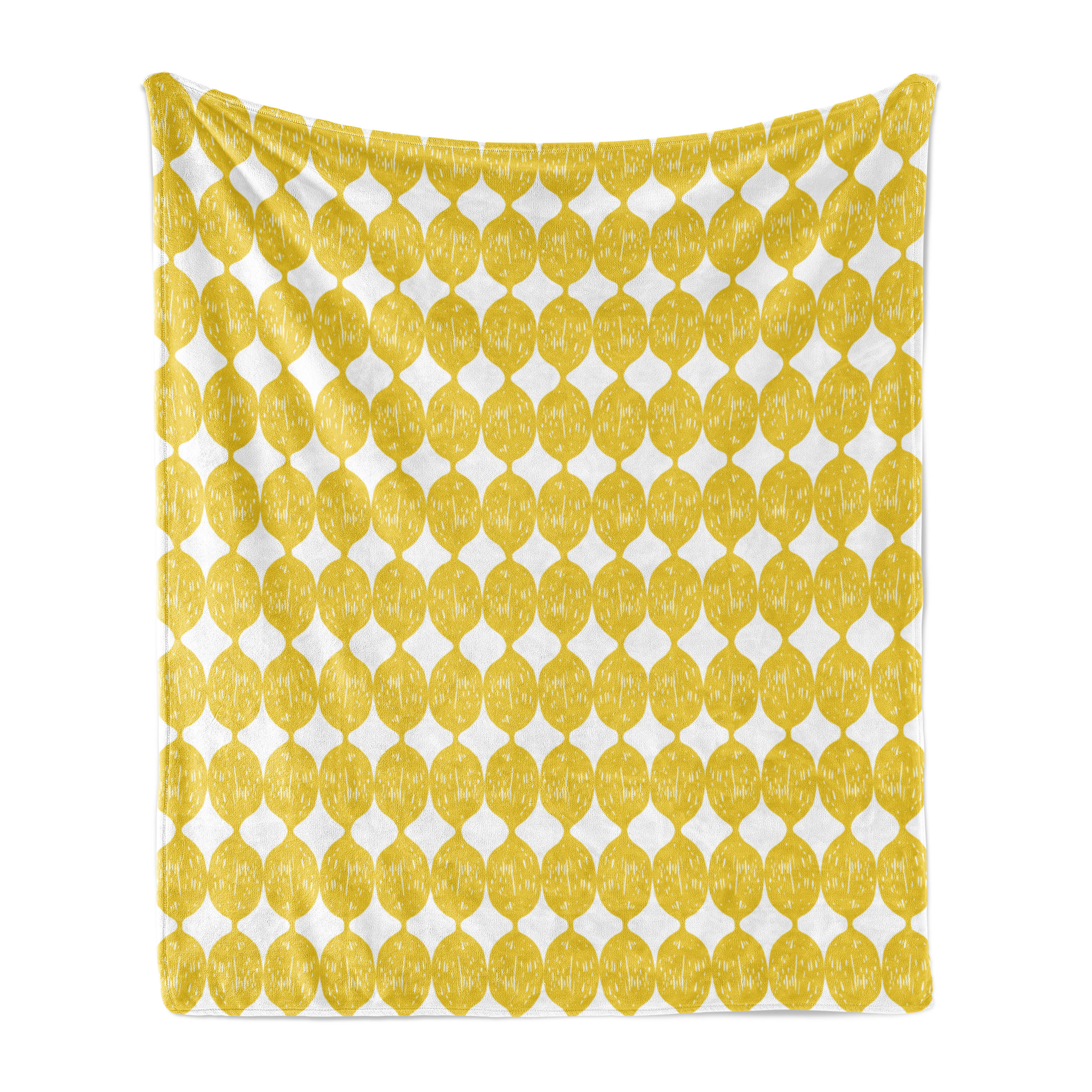 Ambesonne Lemons Fleece Throw Blanket Ogee Pattern Lemons | Wayfair