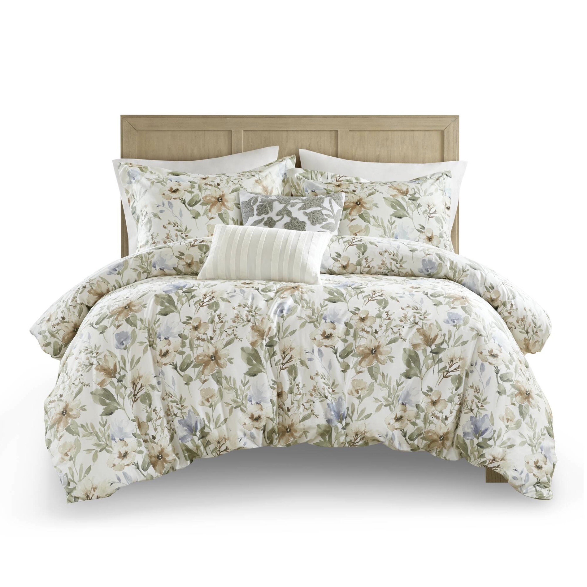 Wovilo 5pcs Duvet Of Cotton With Vibrant Floral Print, 300gsm Overfill ...