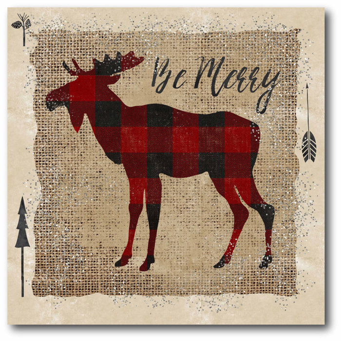 Loon Peak® Buffalo Check Moose On Canvas Graphic Art | Wayfair