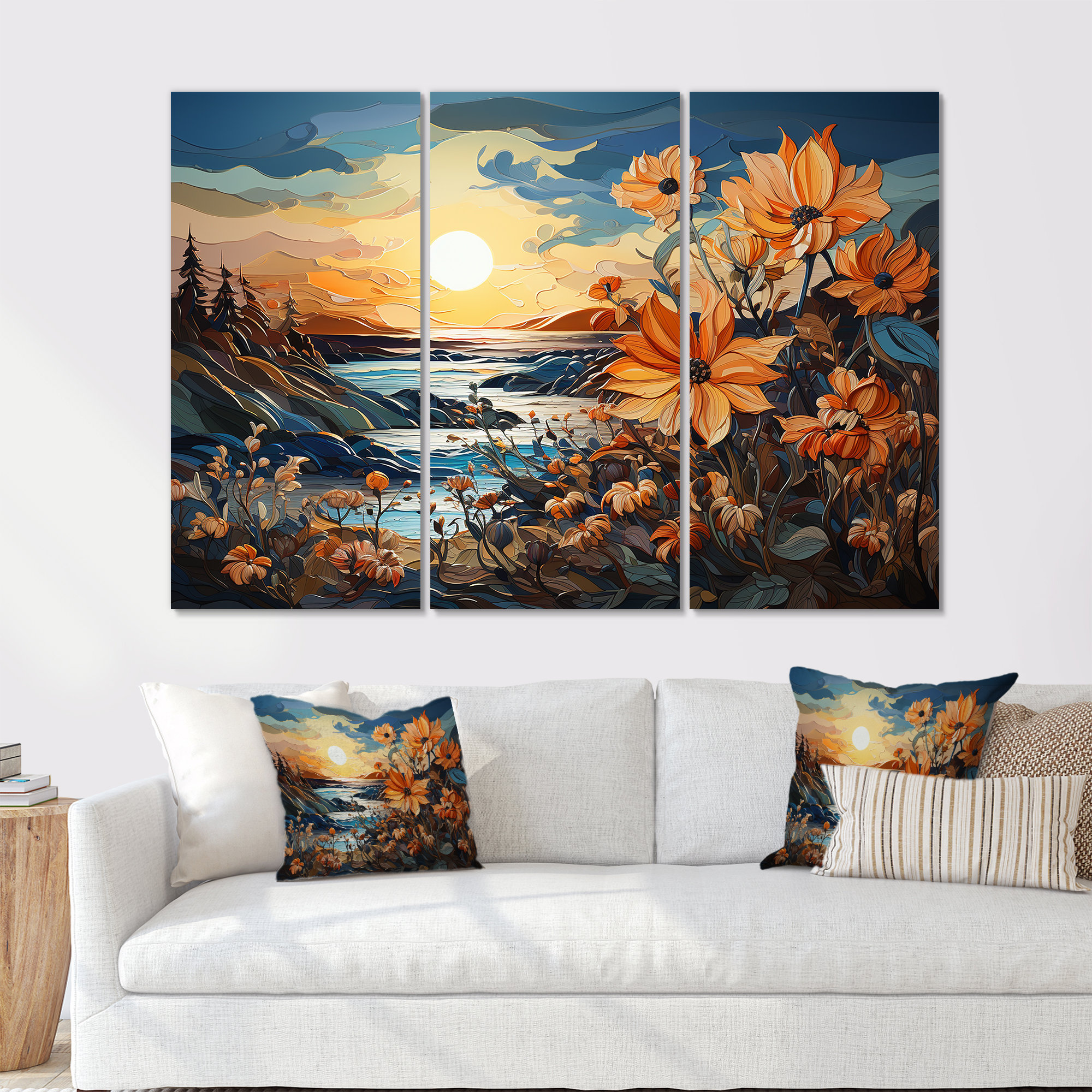 Red Barrel Studio® Sunflowers Liquid Art Flower Field - Flower Field ...