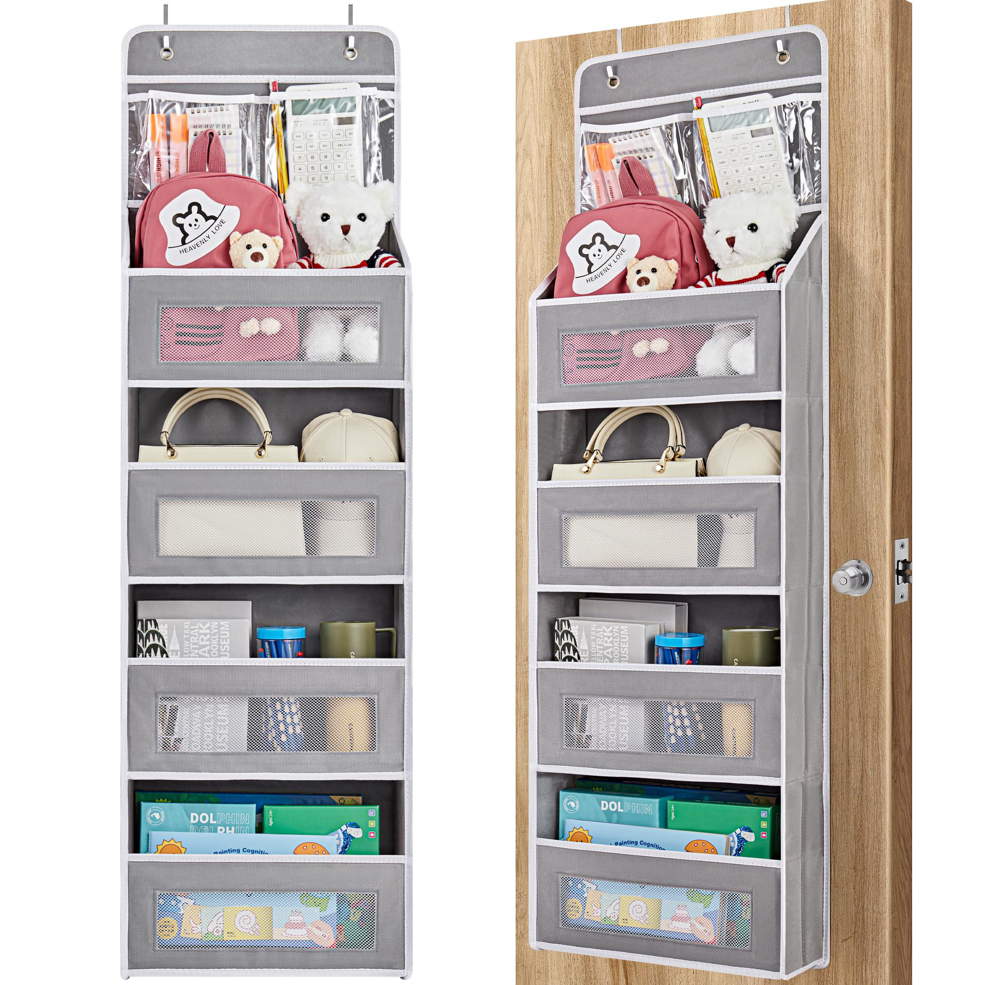 Hokku Designs 5-Shelf Over Door Organizer Storage, Upgrade Hanging ...