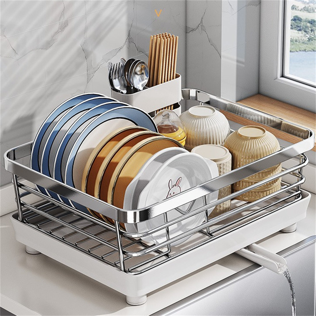 wuyi Large Capacity 304 Stainless Steel Dish Rack Organizer With ...