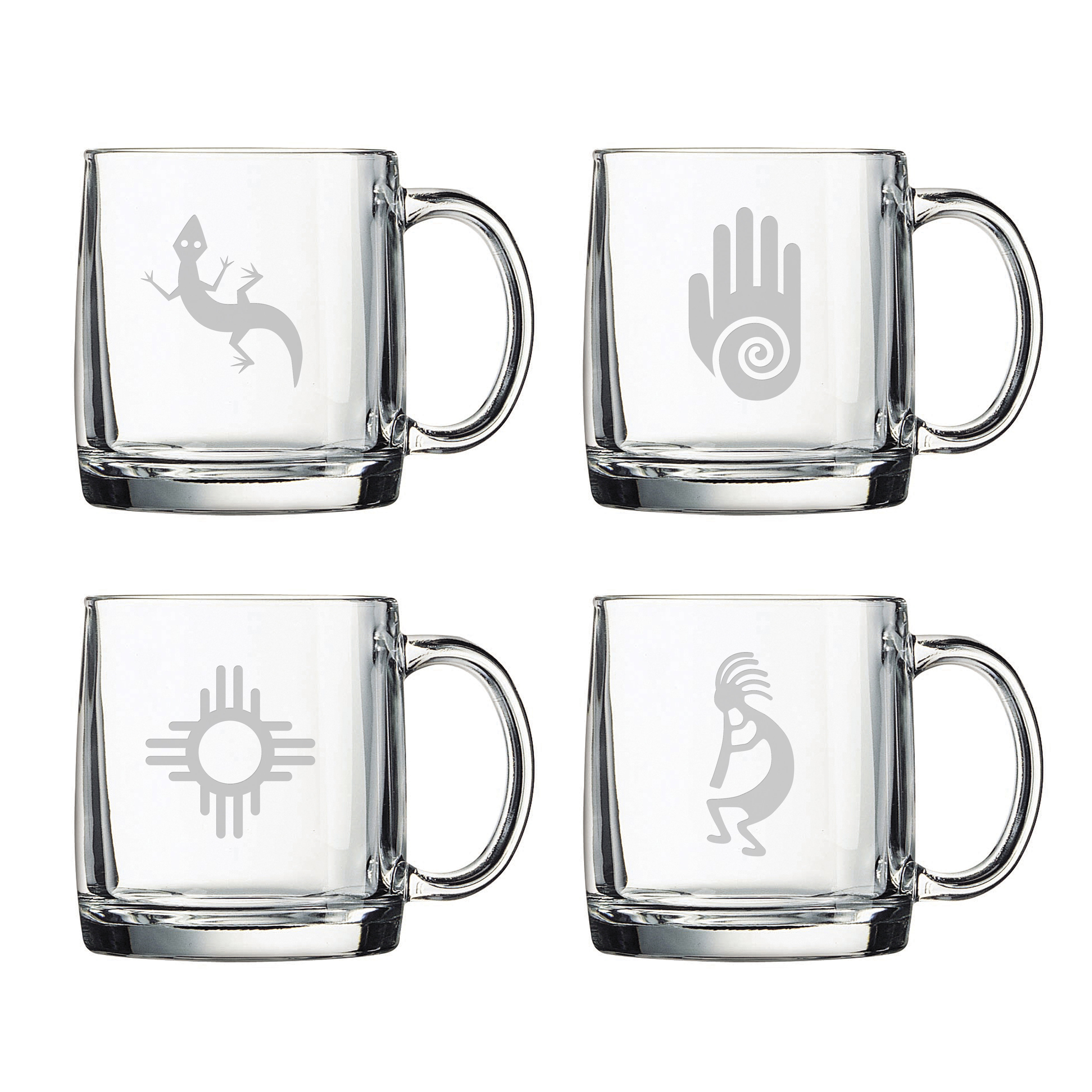 Susquehanna Glass Southwestern 4 Piece Coffee Mug Set | Wayfair