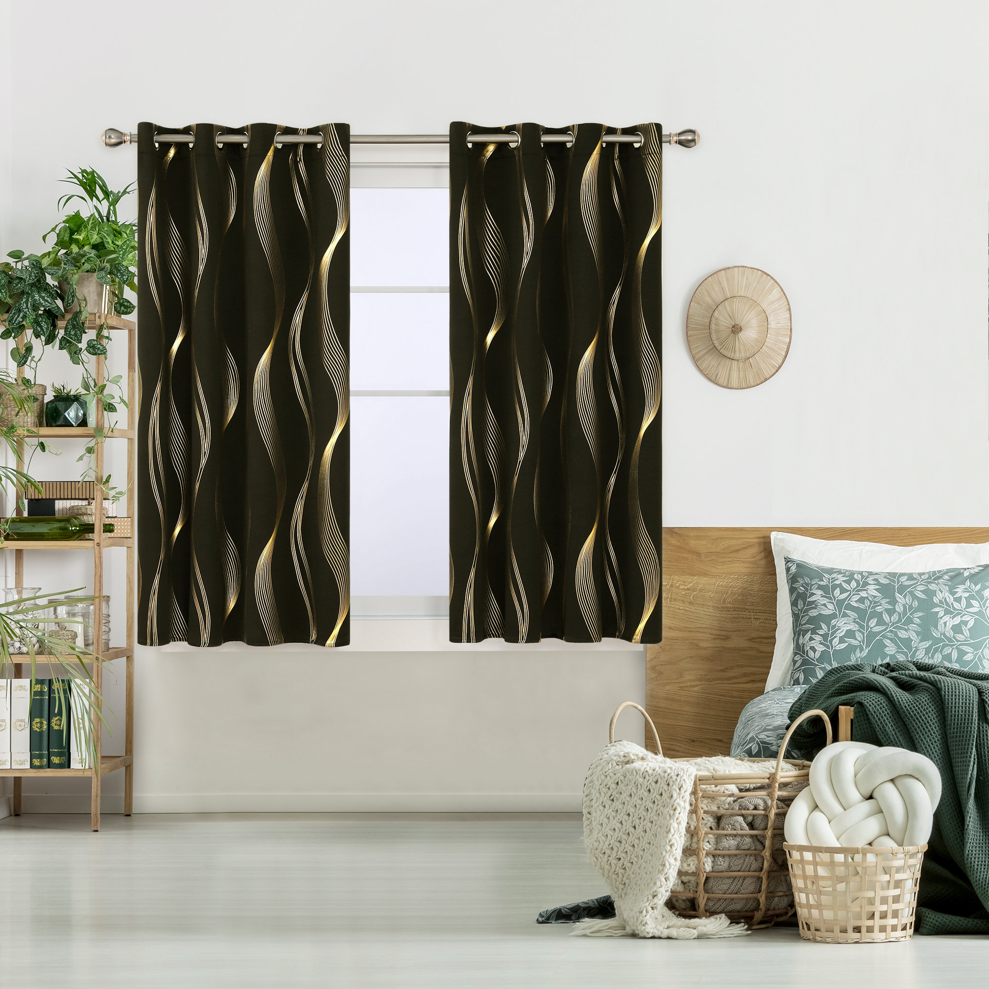 Deconovo Geometric Blackout Thermal Curtain Pair & Reviews | Wayfair