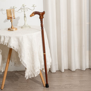 Alcott Hill® Hand Carved Wooden Walking Cane With Ergonomic Handle And ...