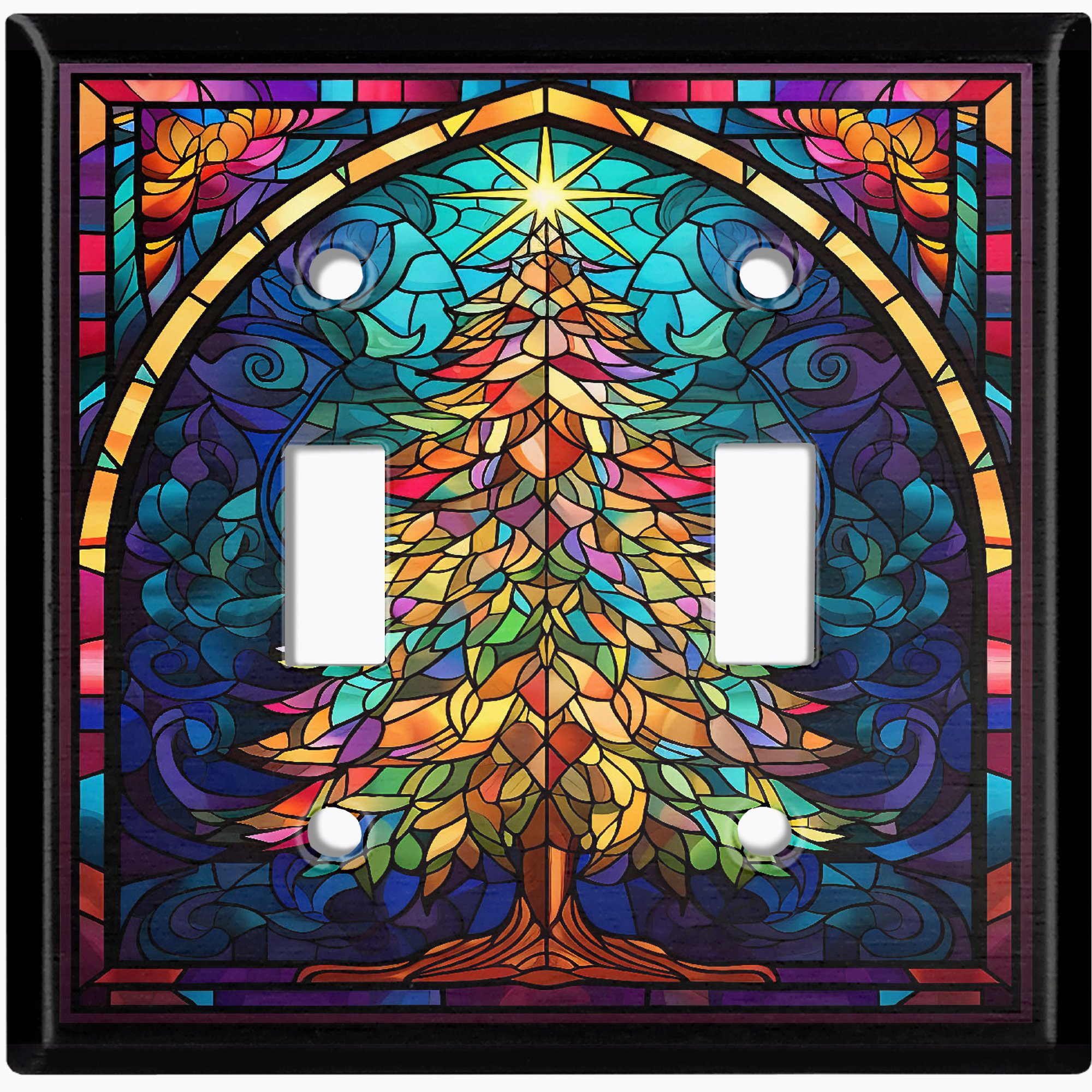 WorldAcc Christmas Festive Tree Lights 2 - Gang Toggle Light Switch ...