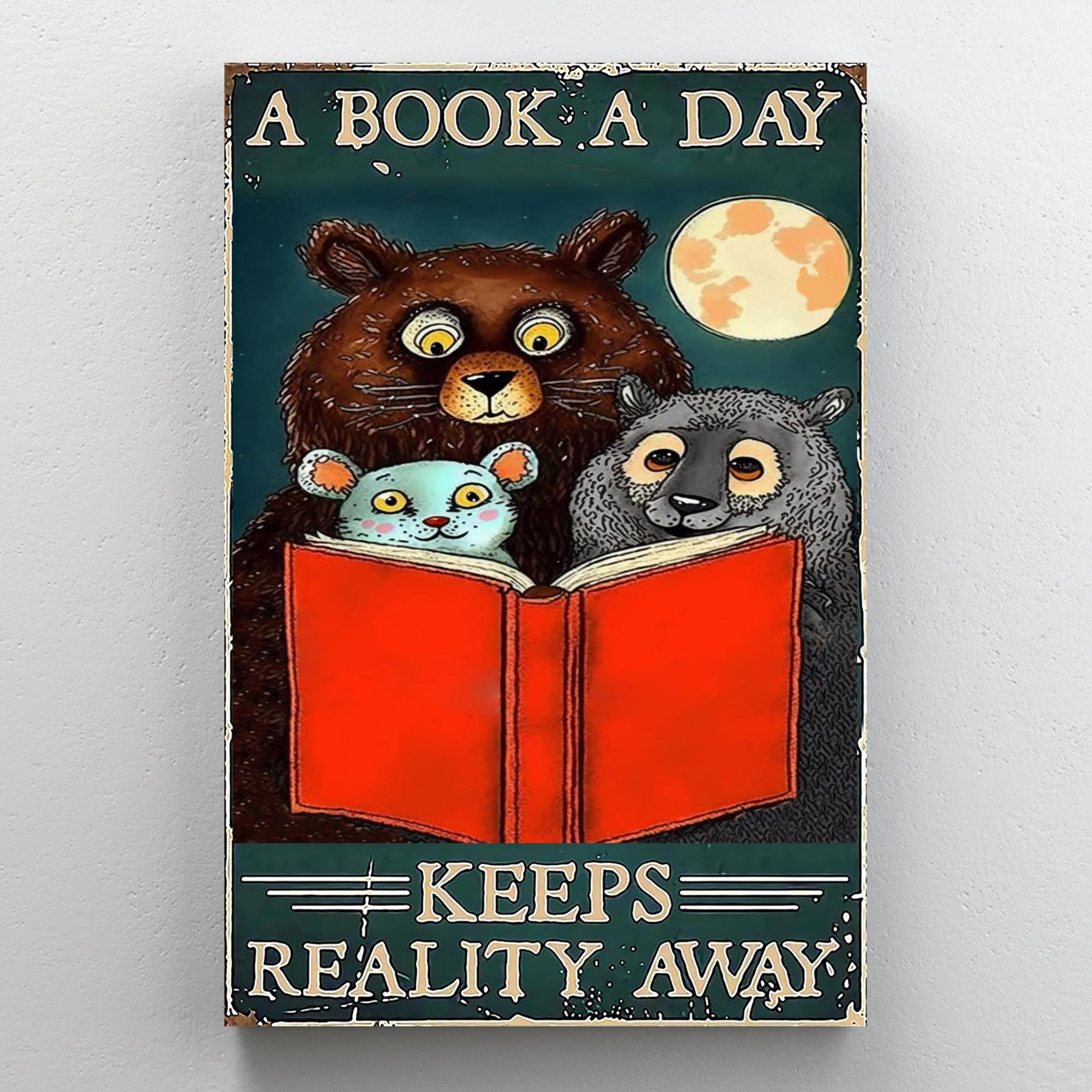 Trinx A Book A Day Keeps Reality Away - 1 Piece Rectangle Graphic Art ...