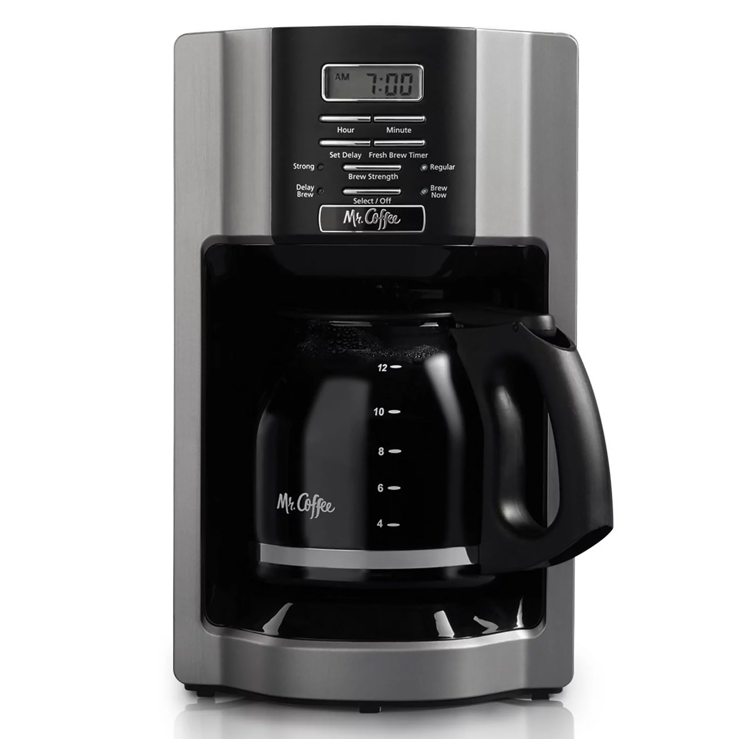 Mr. Coffee 12 Cup Programmable Coffee Maker with Rapid Brew in Silver ...