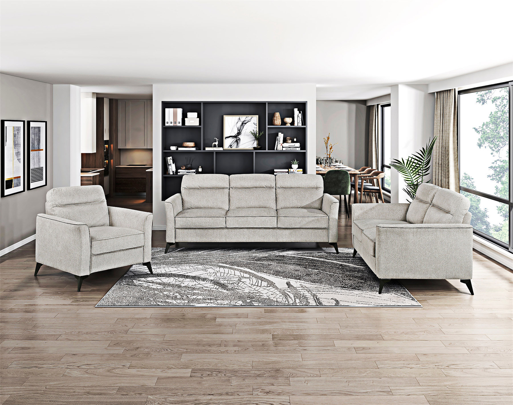 Hokku Designs Upholstery Sofa Set Sofa Loveseat Chair | Wayfair
