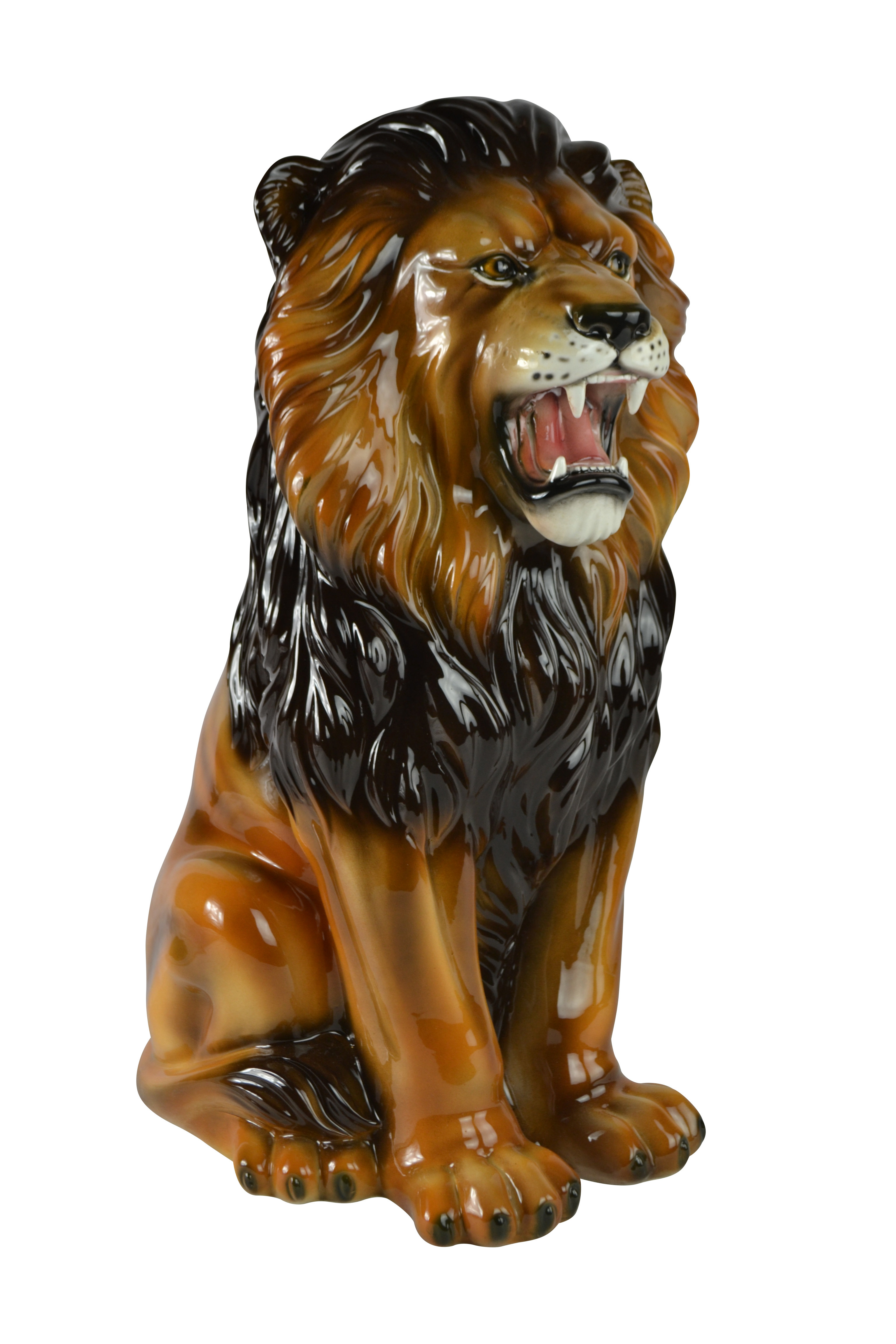Three Star Lion Ceramic Statue 23” Tall Lifelike and Roaring - Wayfair ...