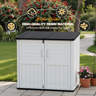 Furmax 34 Cu.ft Horizontal Outdoor Waterproof Resin Lockable Storage ...