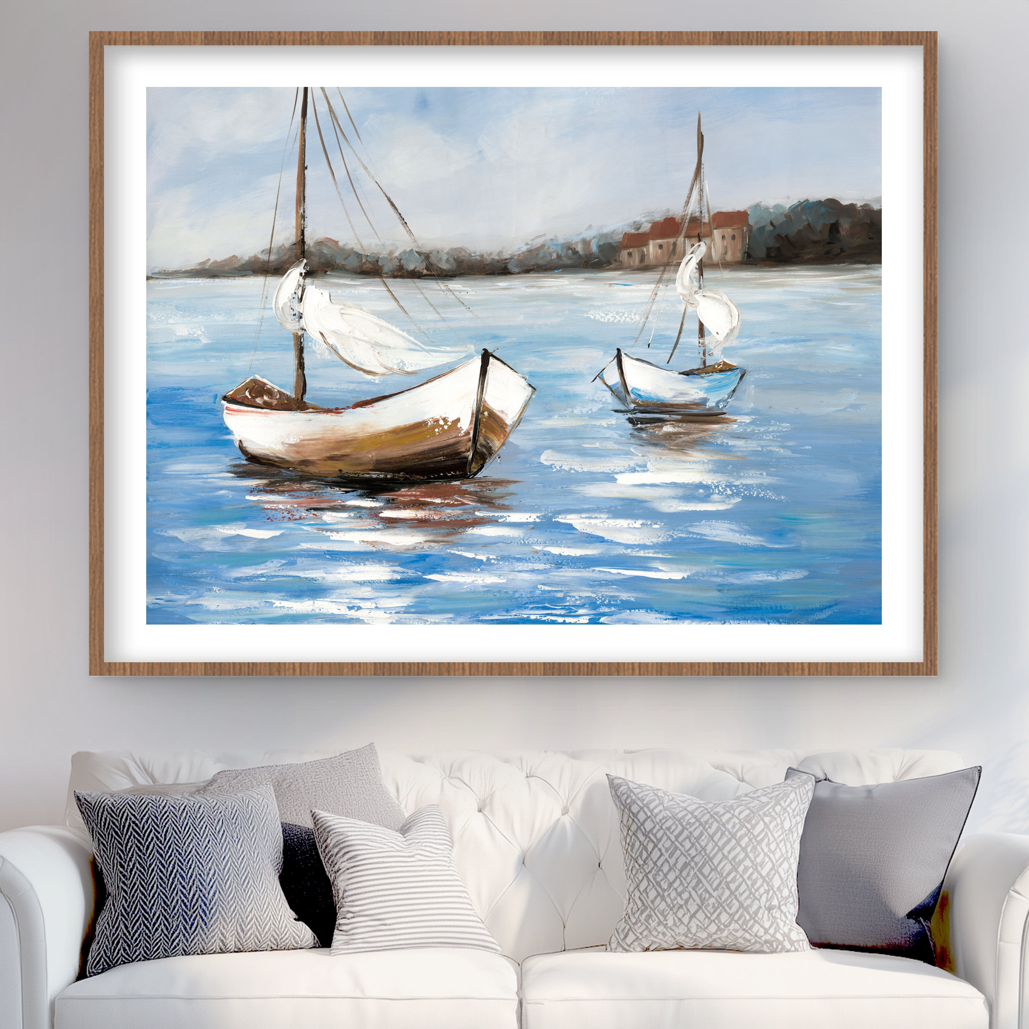 Lark Manor™ Two Boats on the Water | Travel & Maps Framed Print Decor ...
