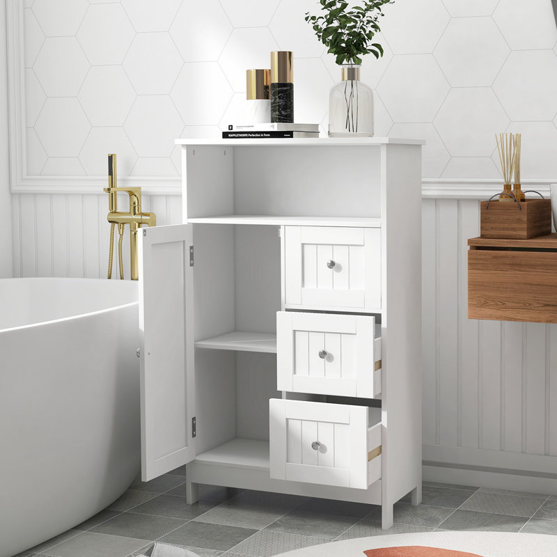 Lipoton Bathroom standing storage cabinet with 3 drawers and 1 door ...