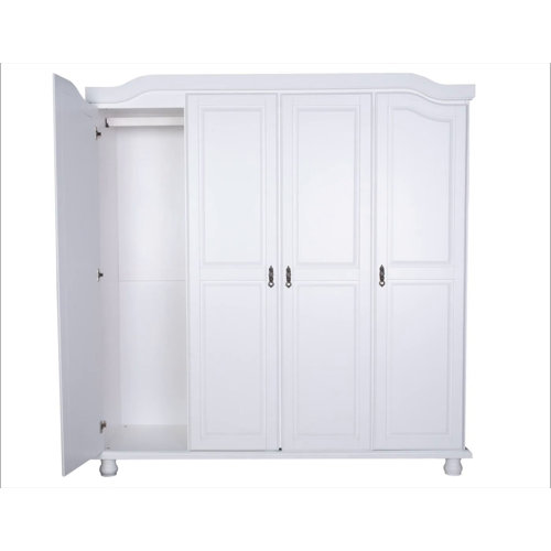 Charlton Home® Kyle 100% Solid Wood 4-door Wardrobe Armoire & Reviews ...