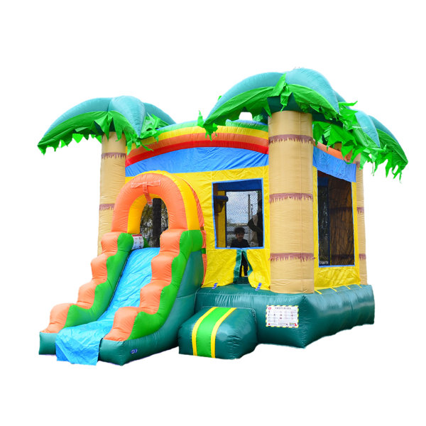 HeroKiddo Tropical Breeze Commercial Grade Bounce House with Slide ...