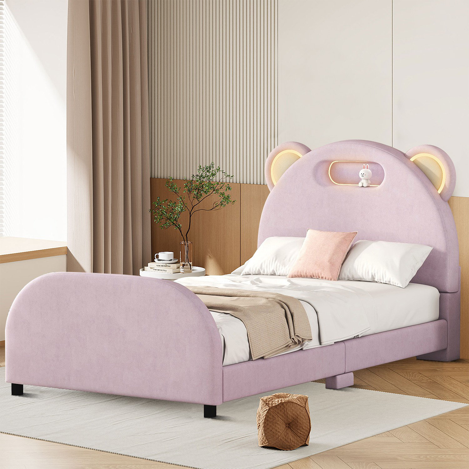 Red Barrel Studio® High quality upholstered bed frame with bear shaped ...