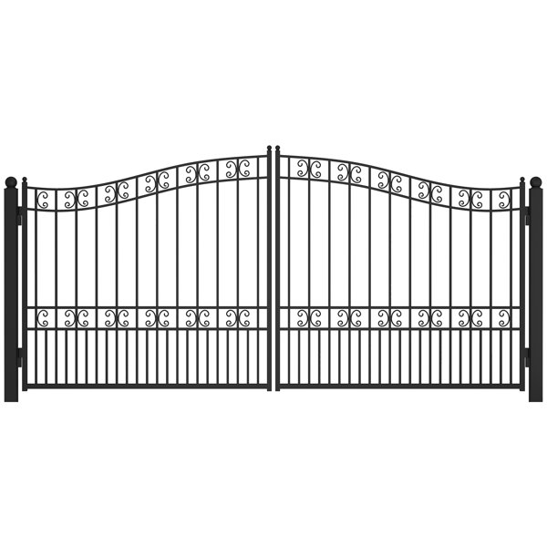 SIMPOL HOME Driveway Gate, Dual Swing driveway gates, Floral Pattern ...