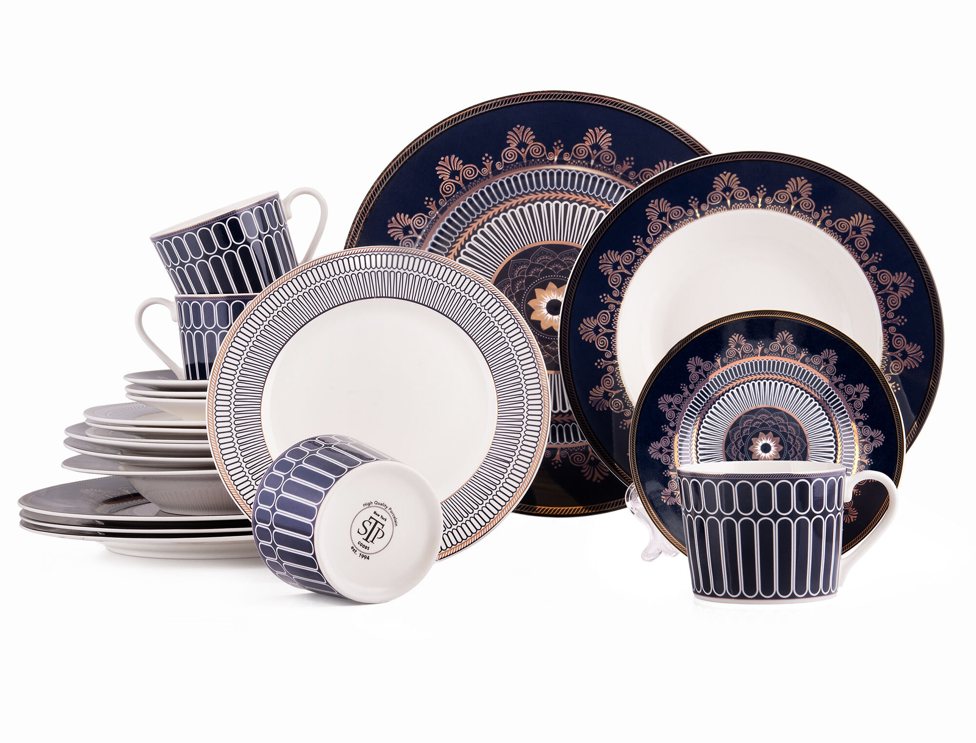 STP Goods Classic Cobalt China Dinnerware Set - Service for 4 - Wayfair ...
