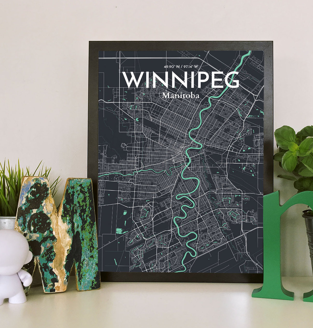 OurPoster.com 'Winnipeg City Map' Graphic Art Print - Wayfair Canada