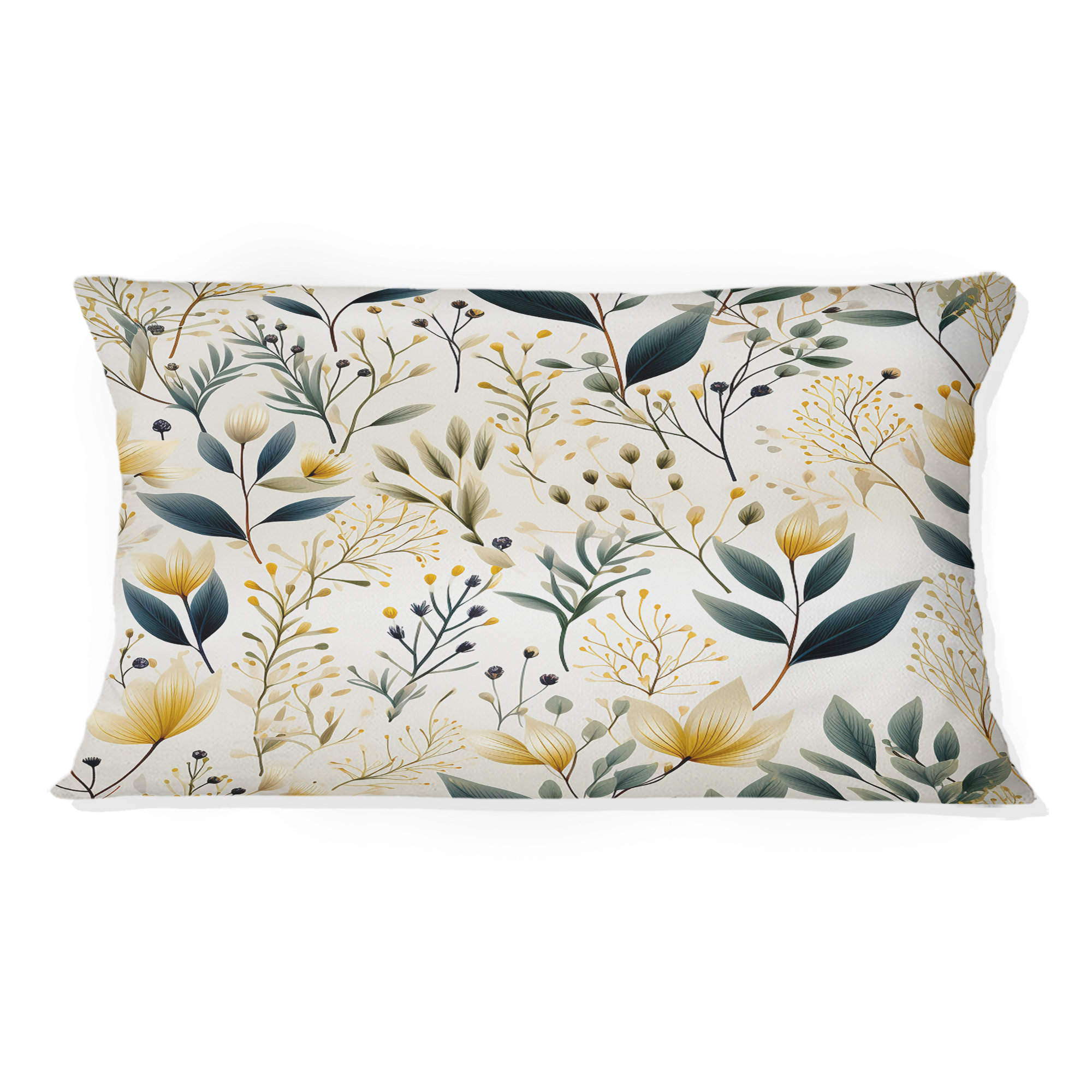 Design Art Earthy Flora - Plants Printed Throw Pillow | Wayfair