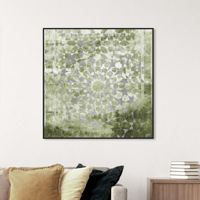 Dakota Fields Olive Mandala Painting Print on Wrapped Canvas | Wayfair