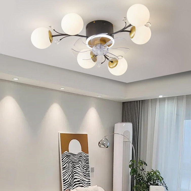 Wrought Studio Garibald 33'' Ceiling Fan with 6 LED Lights | Wayfair