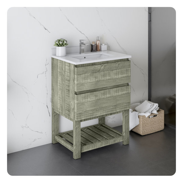Fresca Ensemble de meuble-lavabo autoportant avec lavabo et base simple ...