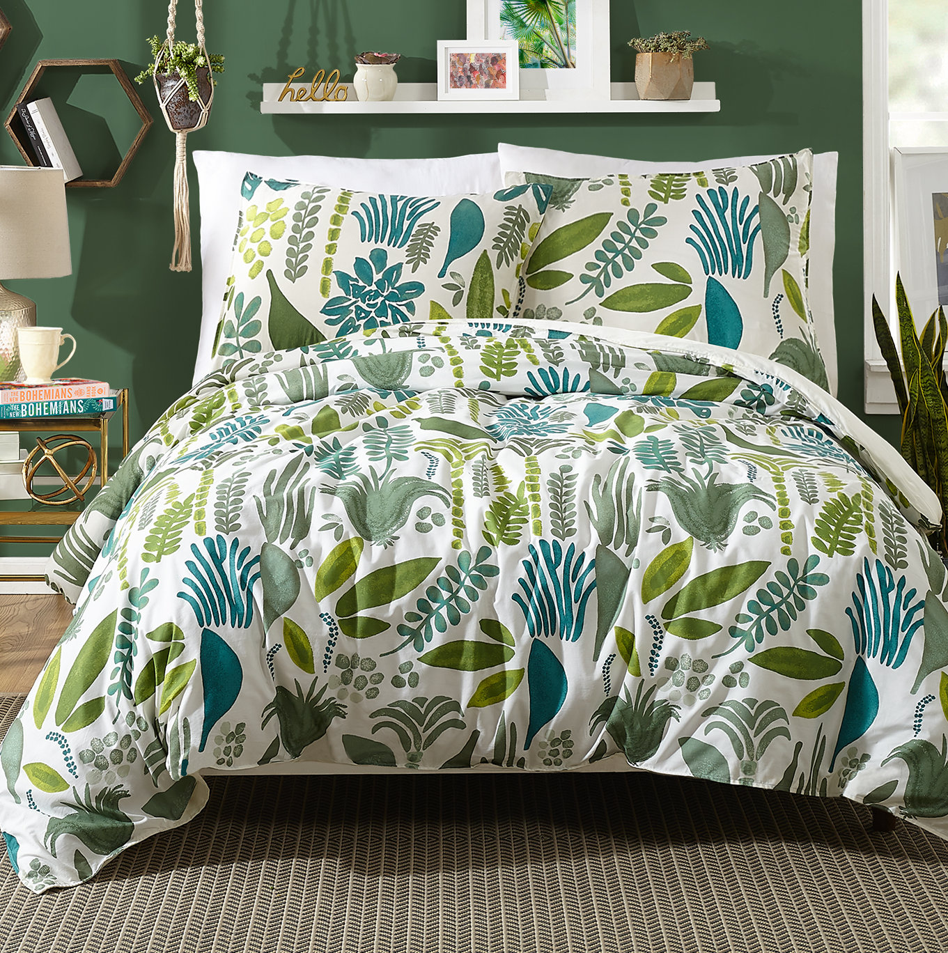 Jungalow Jardin 100% Cotton Botanical Duvet Cover Set & Reviews ...