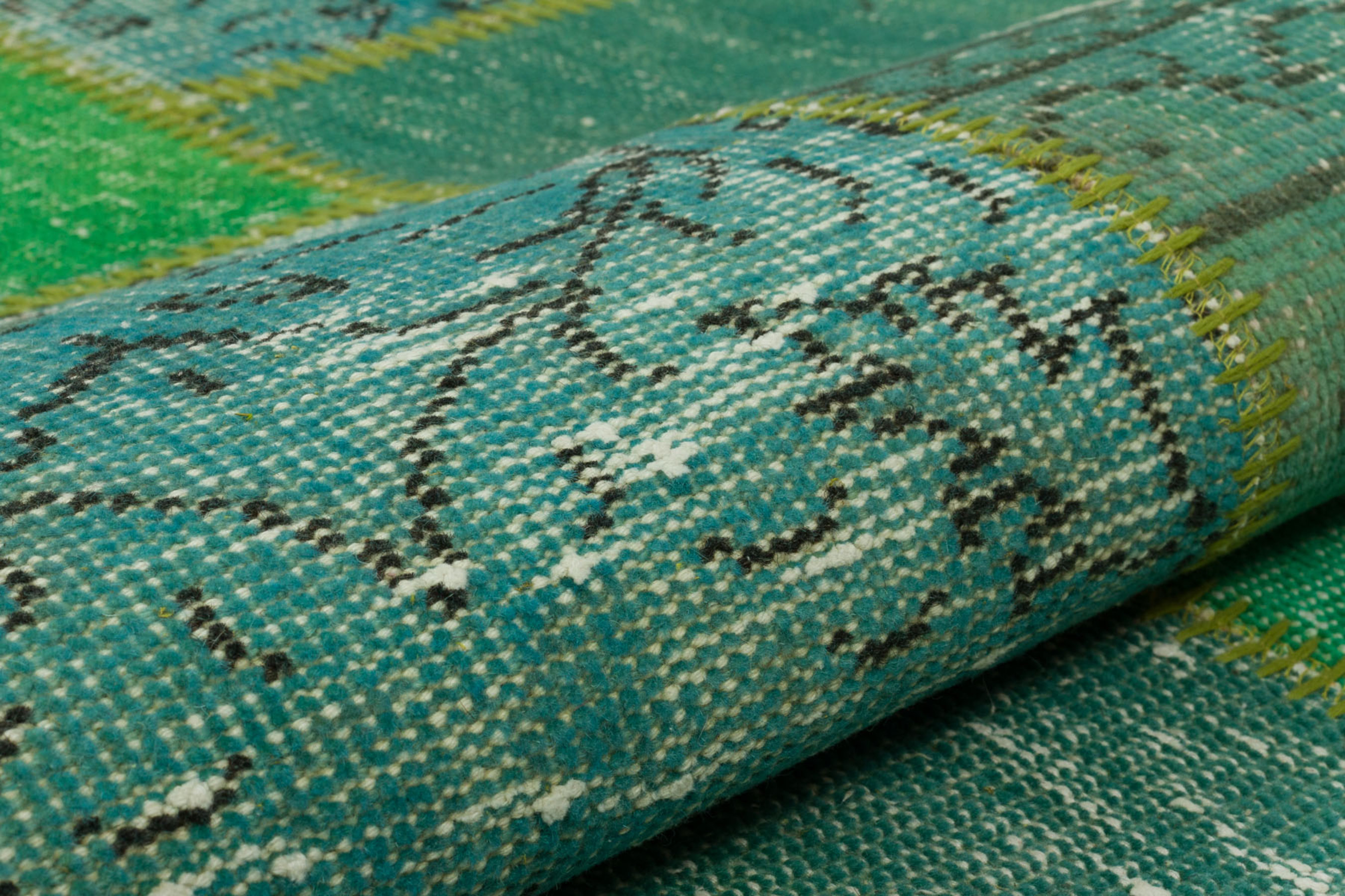 Isabelline Hull Patchwork Hand Woven Green Rug | Wayfair