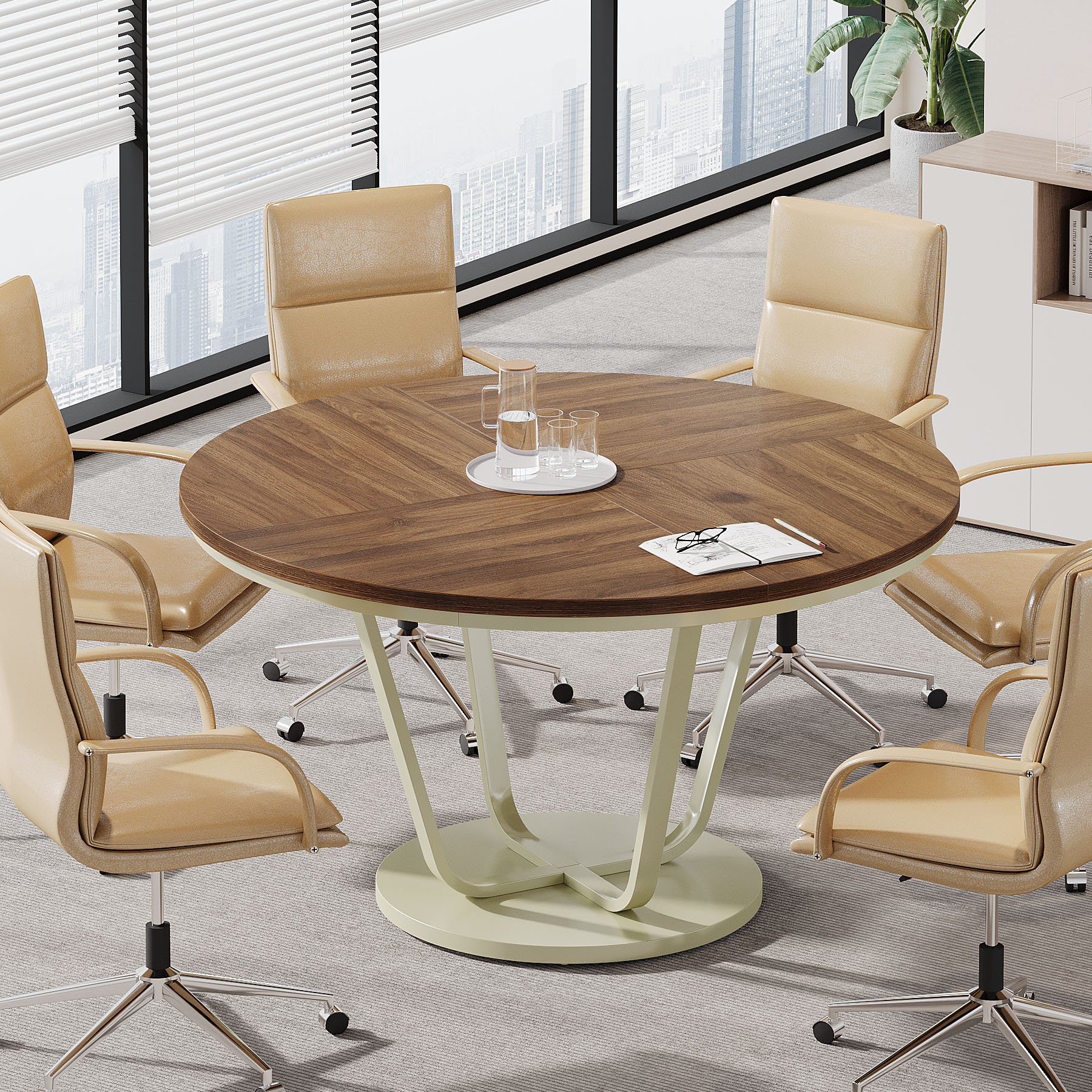 Inbox Zero 47-Inch Round Conference Table | Wayfair